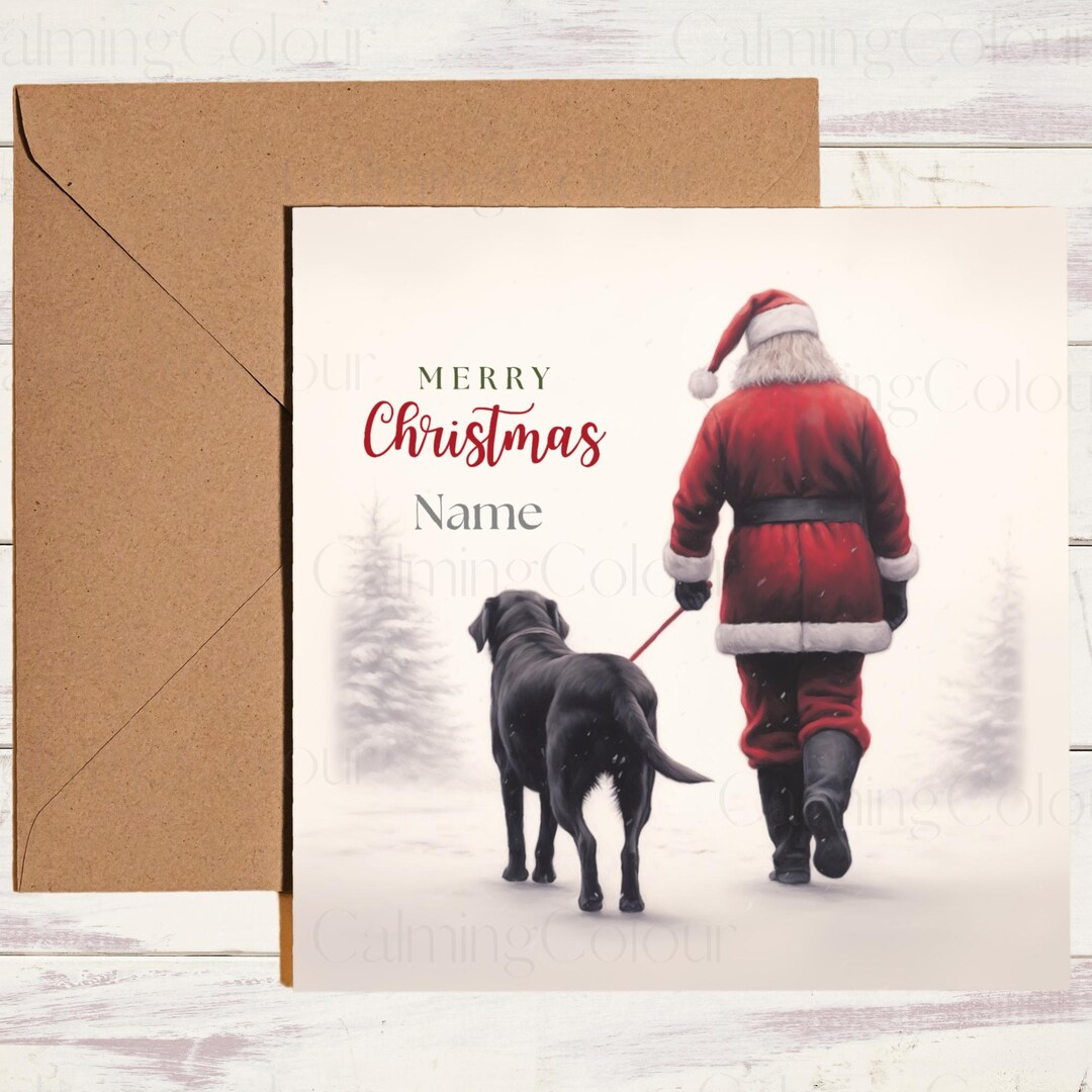 Personalised Black Labrador Christmas Card Greeting Card for Dog Lover ...