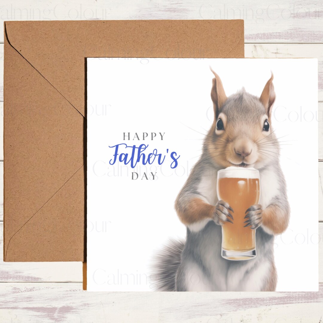 Squirrel Father's Day Card | Greeting Card for Dad | With Love | Single ...