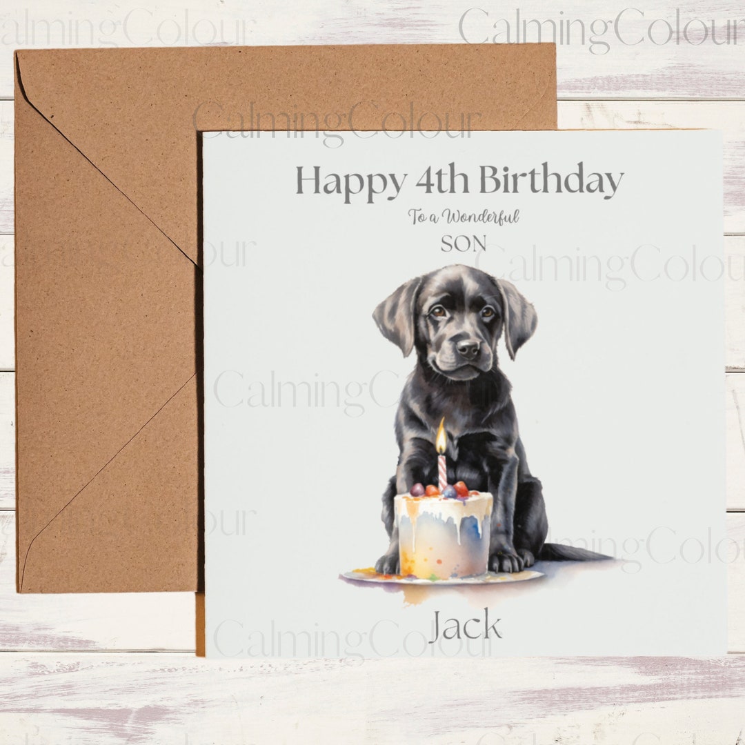Personalised Black Labrador Greeting Card Birthday Card Card for Dog ...