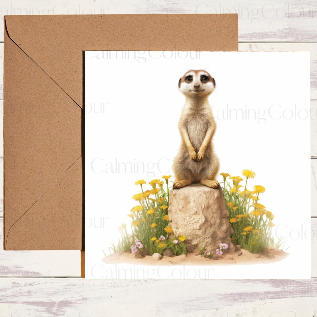 Meerkat Greeting Card Birthday Card for Meerkat Lover Single Card ...
