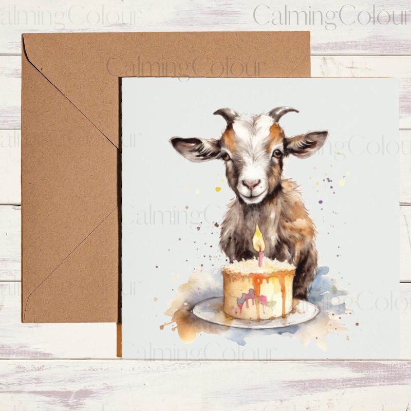 Goat Birthday Card - Etsy