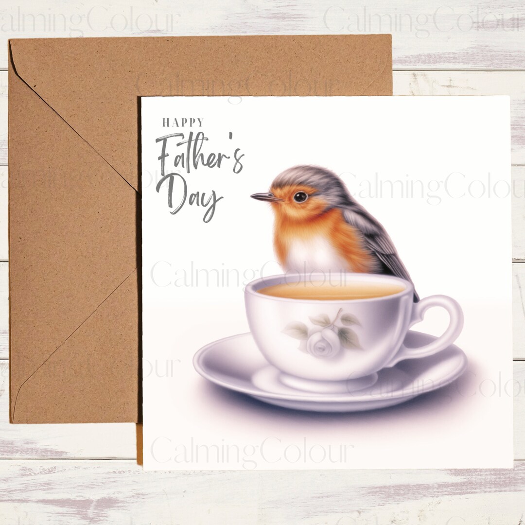 Robin Father's Day Card Greeting Card for Dad Single Card, Blank on the ...
