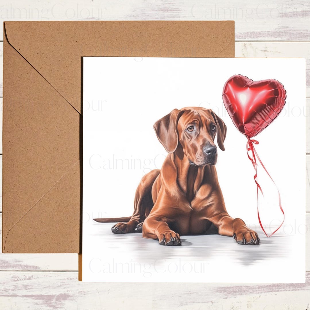 Rhodesian Ridgeback Greeting Card | With Love | Anniversary | Birthday ...
