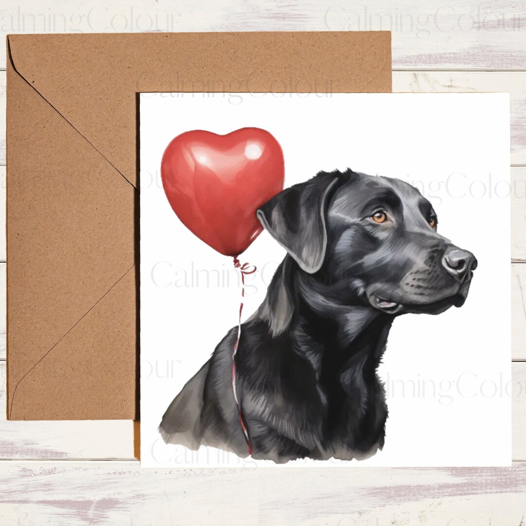Black Labrador Greeting Card | With Love | Anniversary | Birthday ...