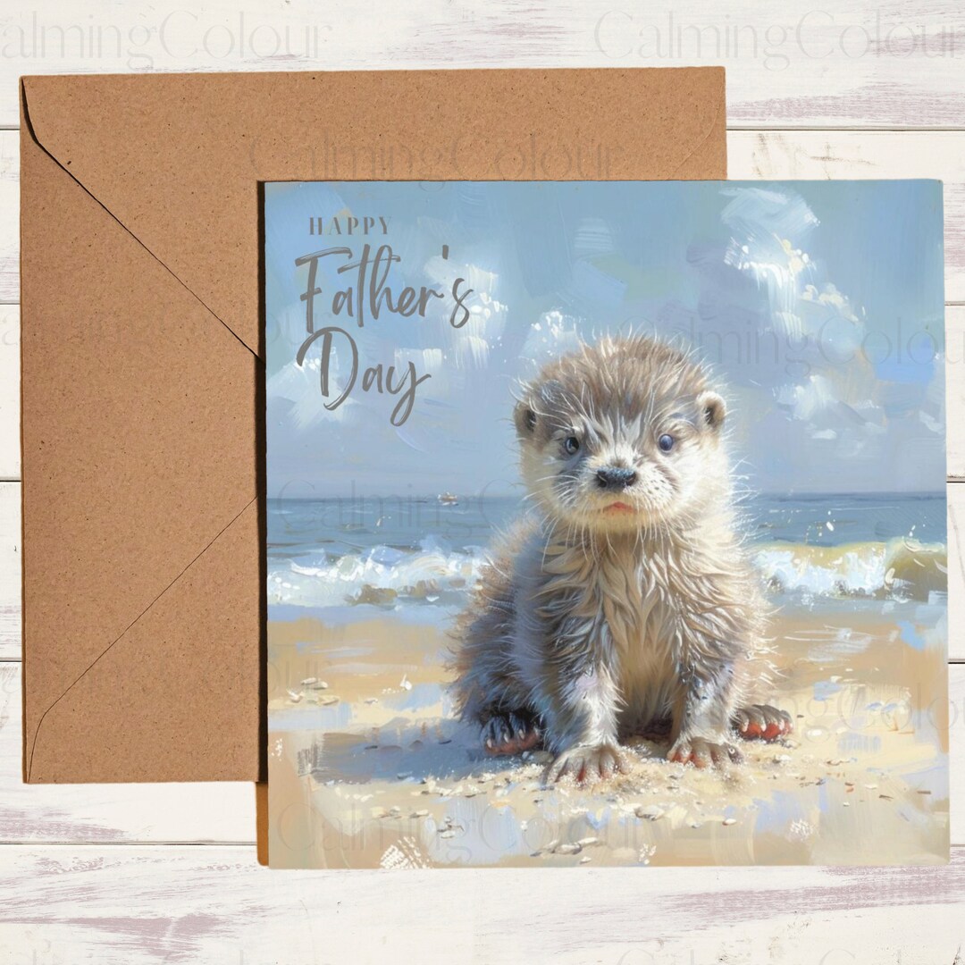 Otter Father's Day Card Card for Otter Lover Card for Dad Single Card ...