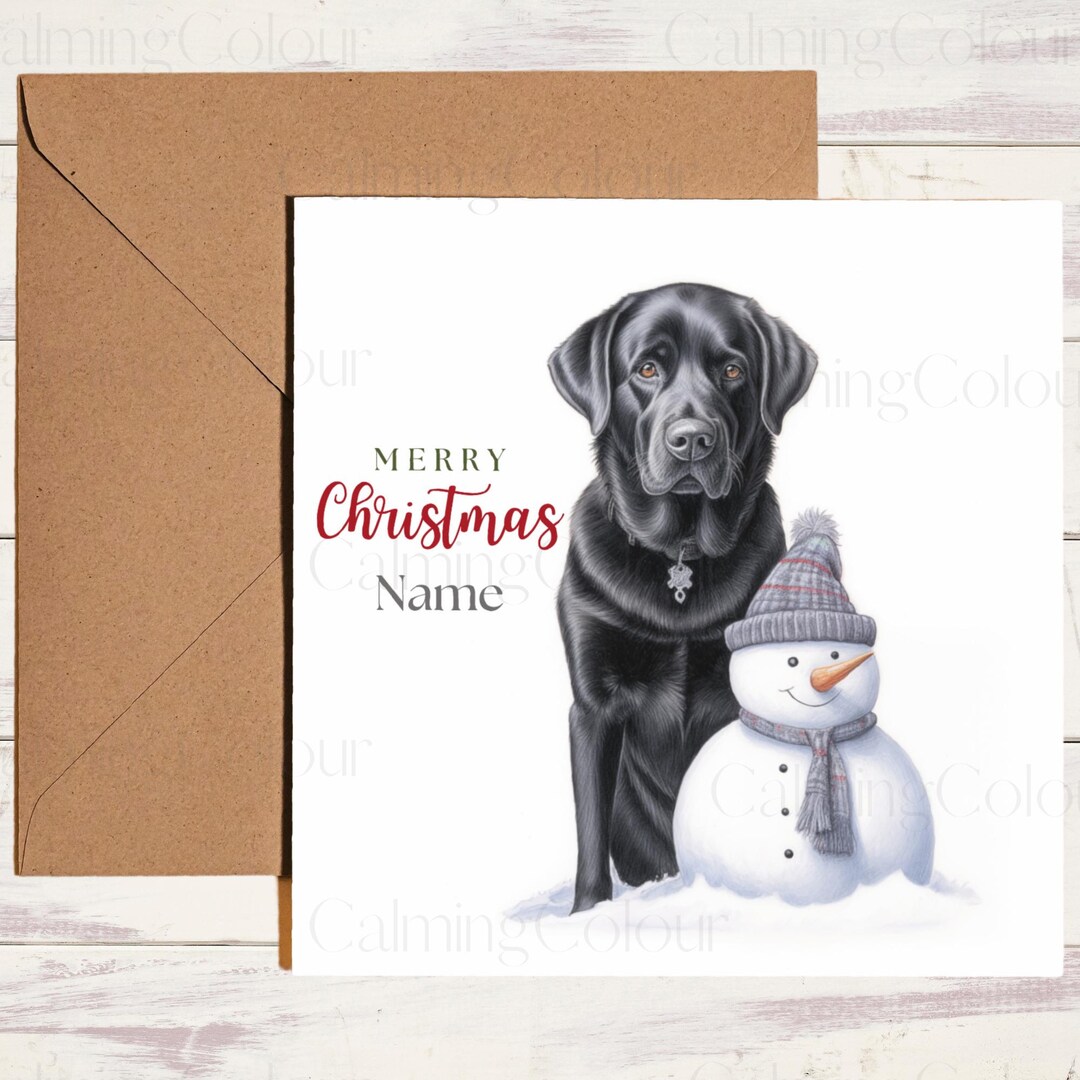 Personalised Black Labrador Christmas Card Greeting Card for Dog Lover ...