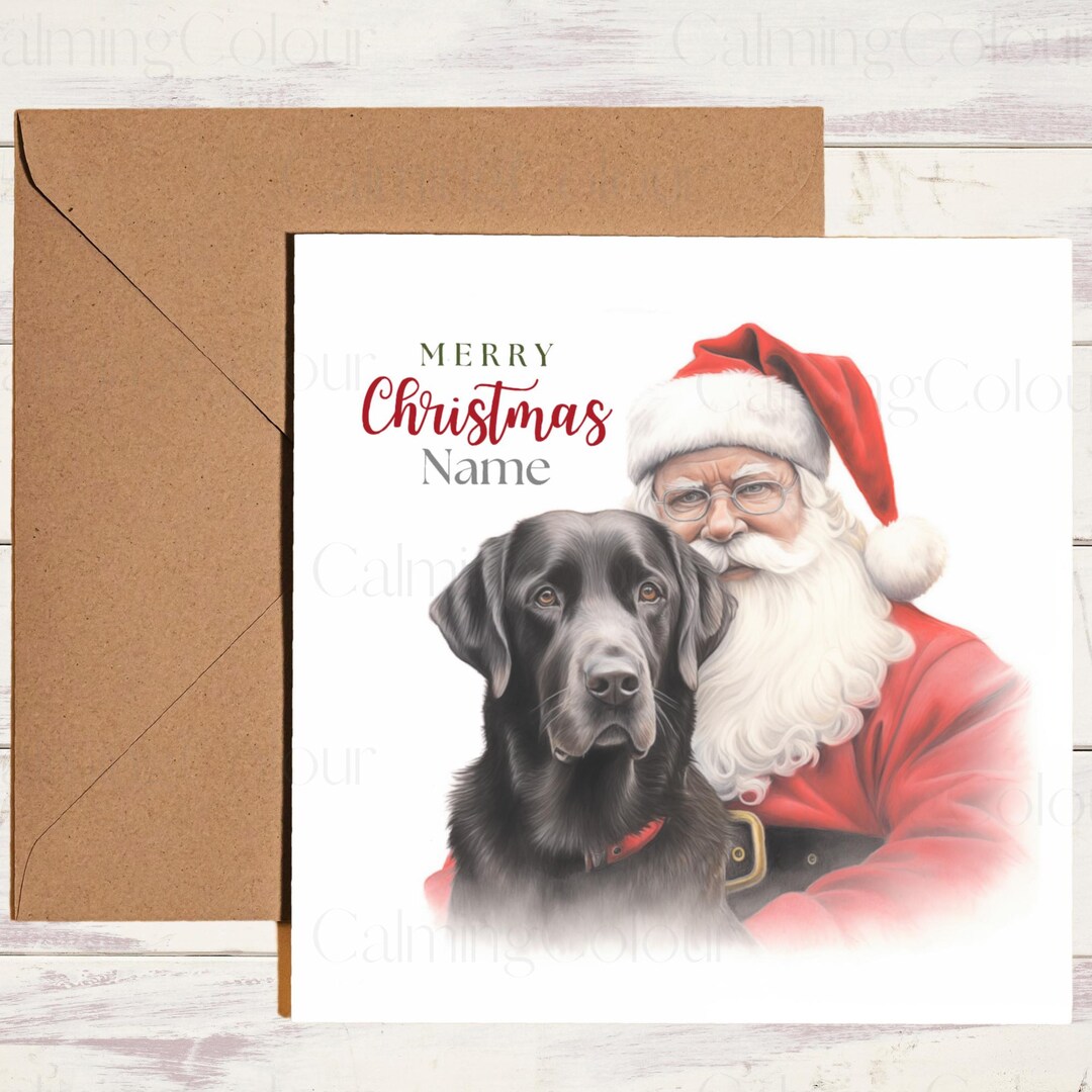 Personalised Black Labrador Christmas Card Greeting Card for Dog Lover ...