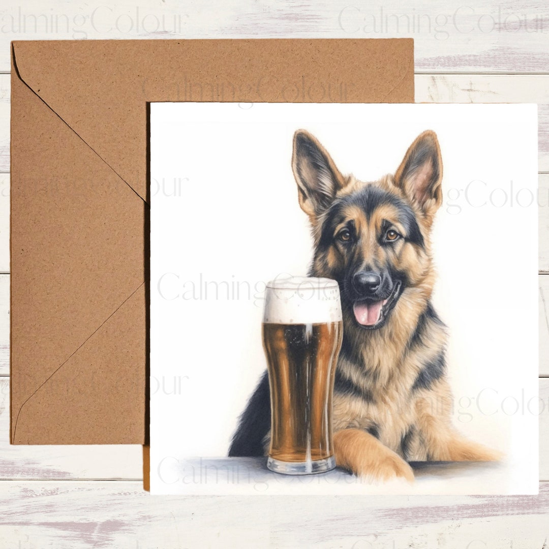 German Shepherd Greeting Card Birthday Card for Dog Lover Single Card ...