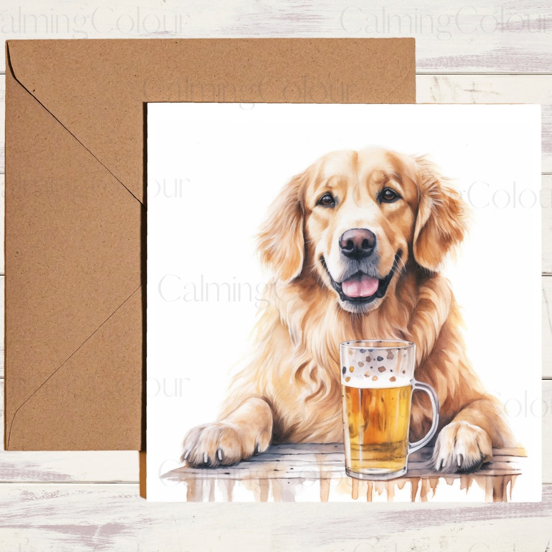 Golden Retriever Greeting Card | Birthday | Card for Dog Lover | Single ...