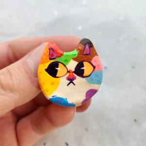 Pride Calicos for Charity Lgbtq Pride Flag Clay Cat Pins / Magnets - Etsy