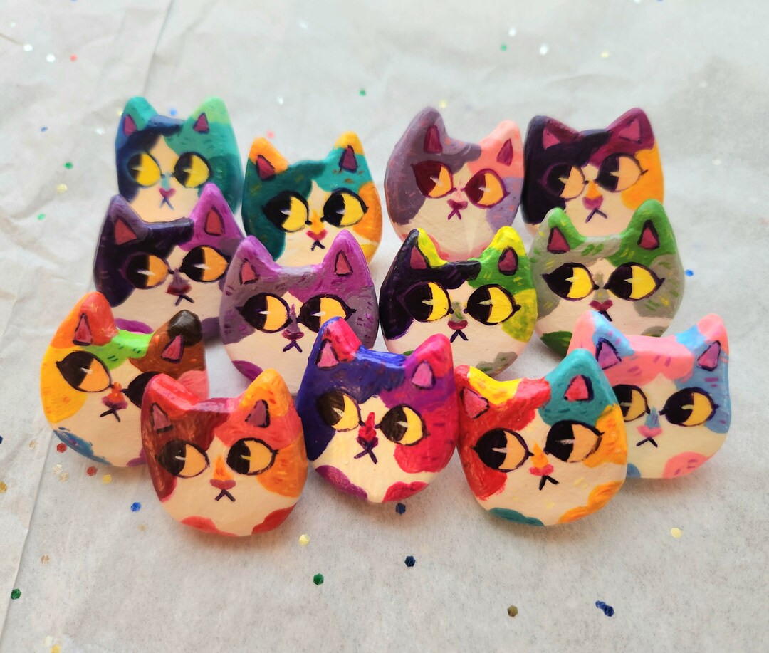 Pride Calicos for Charity Lgbtq Pride Flag Clay Cat Pins / Magnets - Etsy