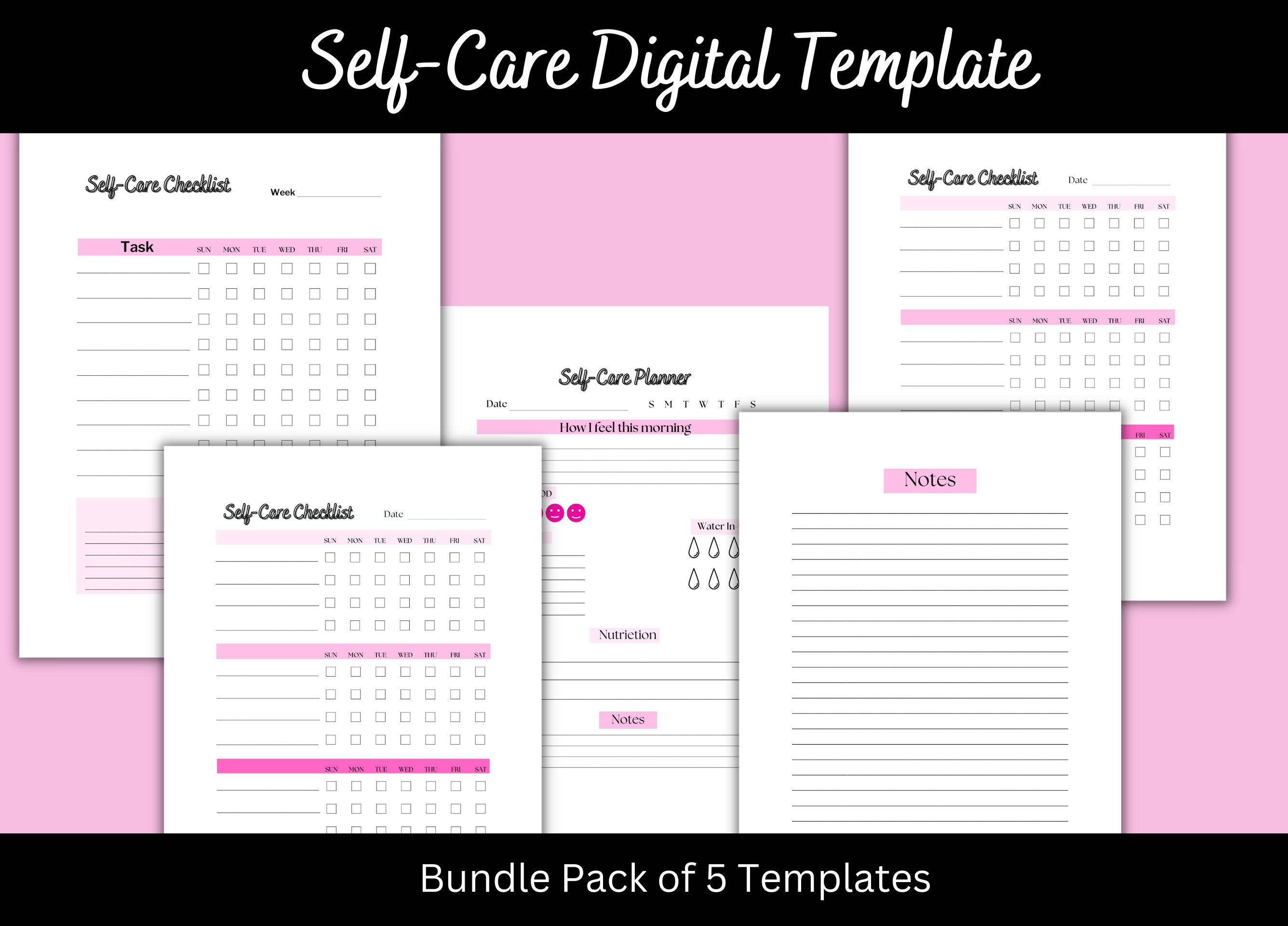 Self-care Checklist | Self-care Planner | Digital & Printable Template ...