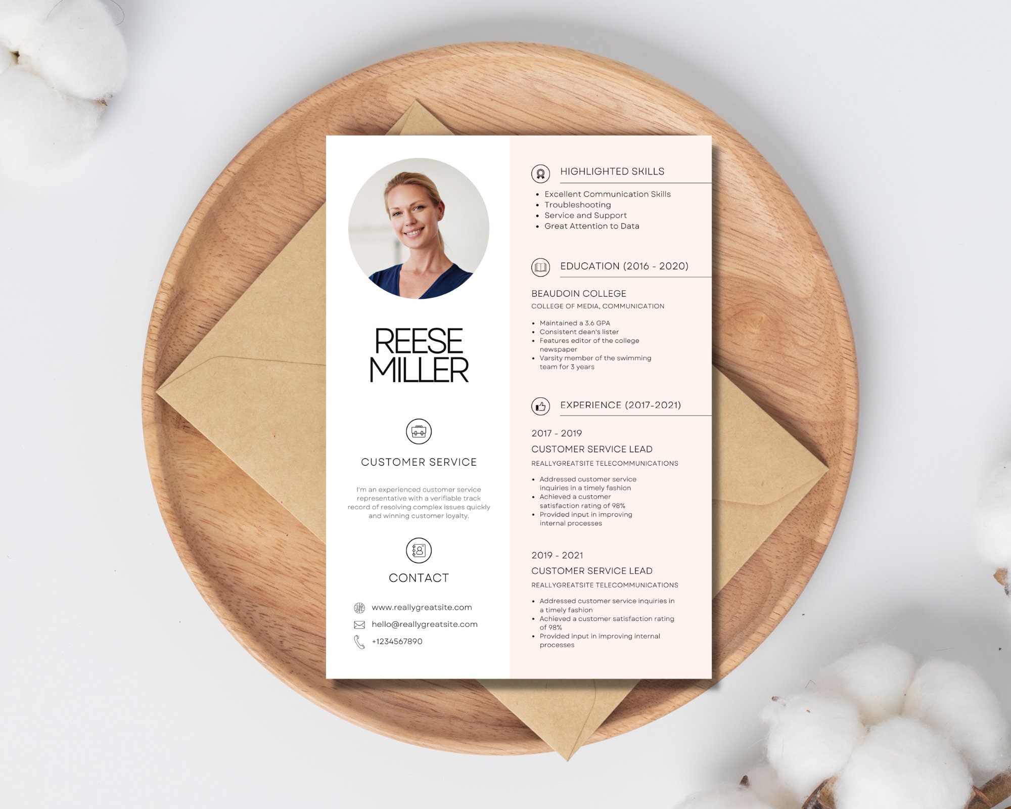 Resume Template Digital Product Digital Download Modern CV Modern ...