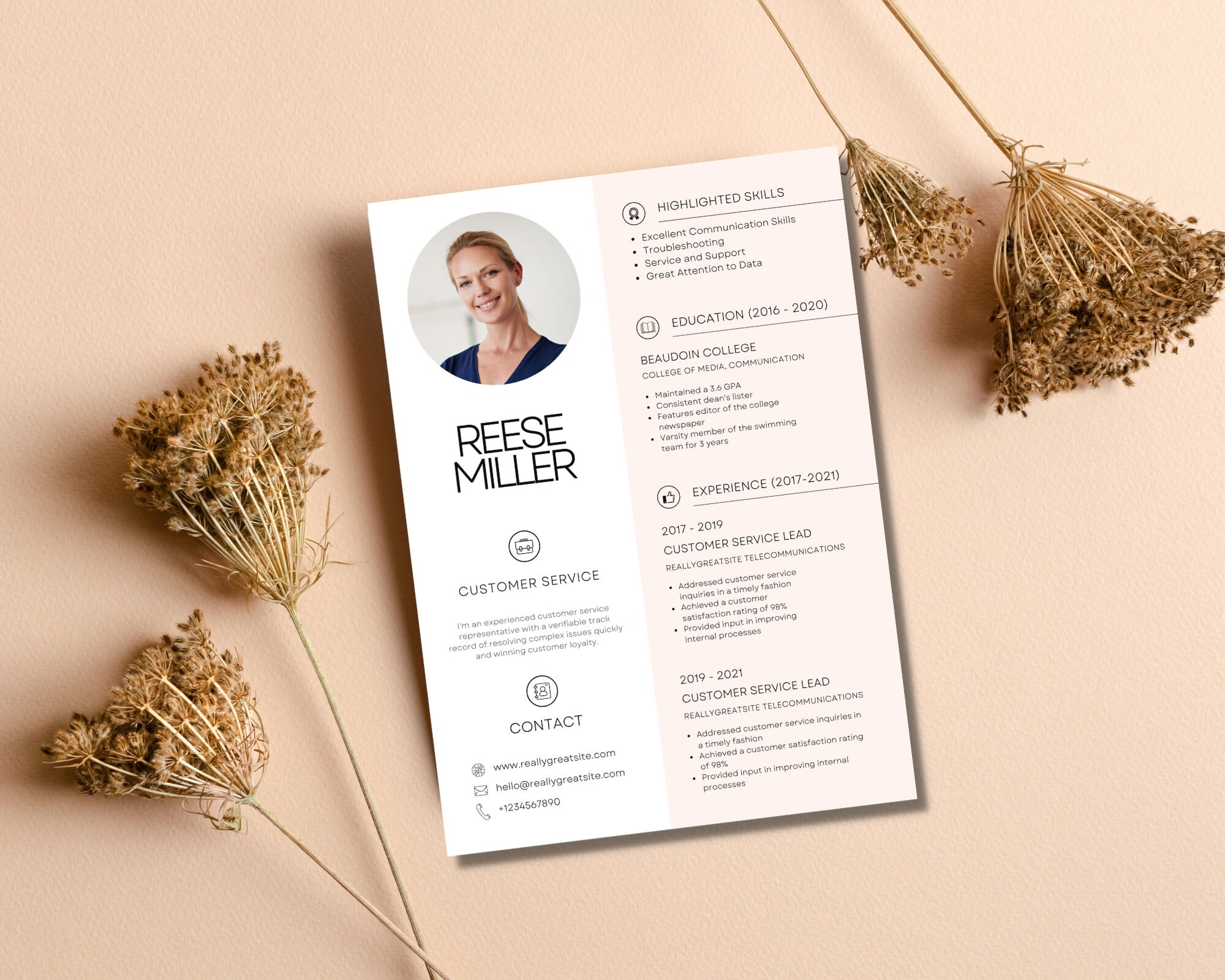 Resume Template Digital Product Digital Download Modern CV Modern ...