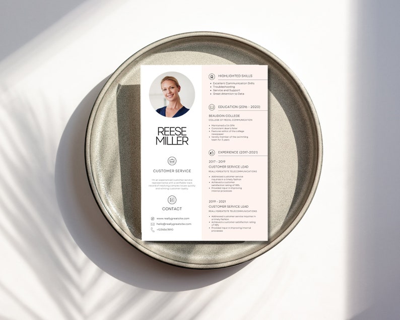 Resume Template | Digital Product | Digital Download | Modern CV ...
