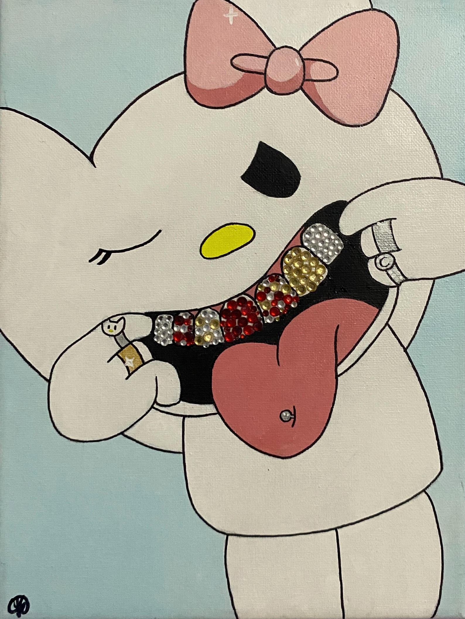 Hello Kitty With Grills Painting - Etsy
