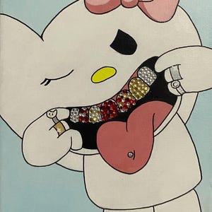 Hello Kitty With Grills Painting - Etsy
