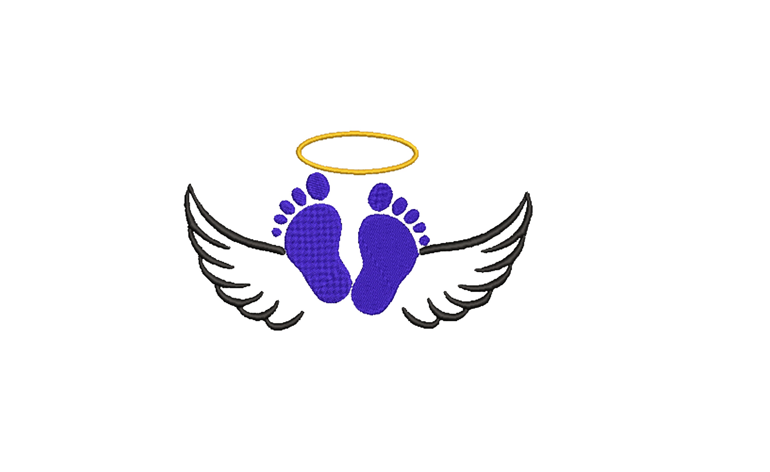 Baby Feet With Wings and Halo Digital Embroidery File - Etsy