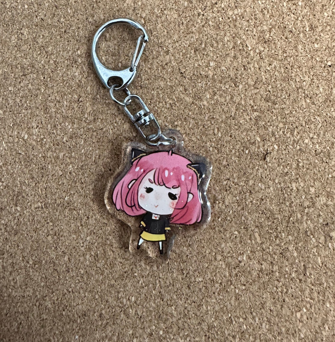 Spy Family Anya Acrylic Glitter Epoxy Keychain Charm - Etsy