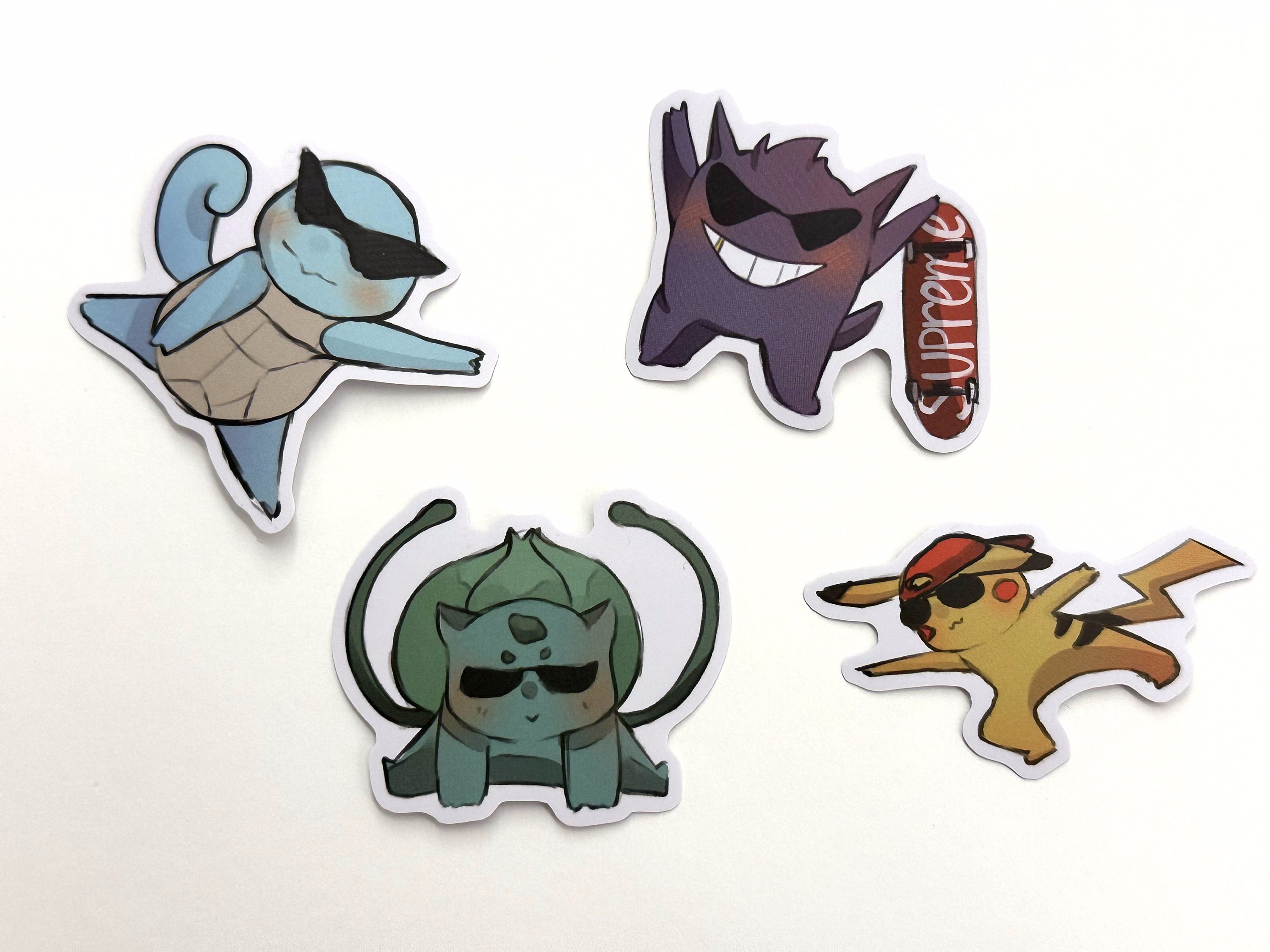 Pokemon Gengar Squirtle Pikachu Bulbasaur Vinyl Waterproof Stickers - Etsy