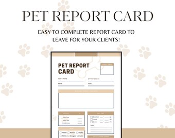 Cat Report Card Printable for Cat Sitters and Cat Boarders | Leave ...