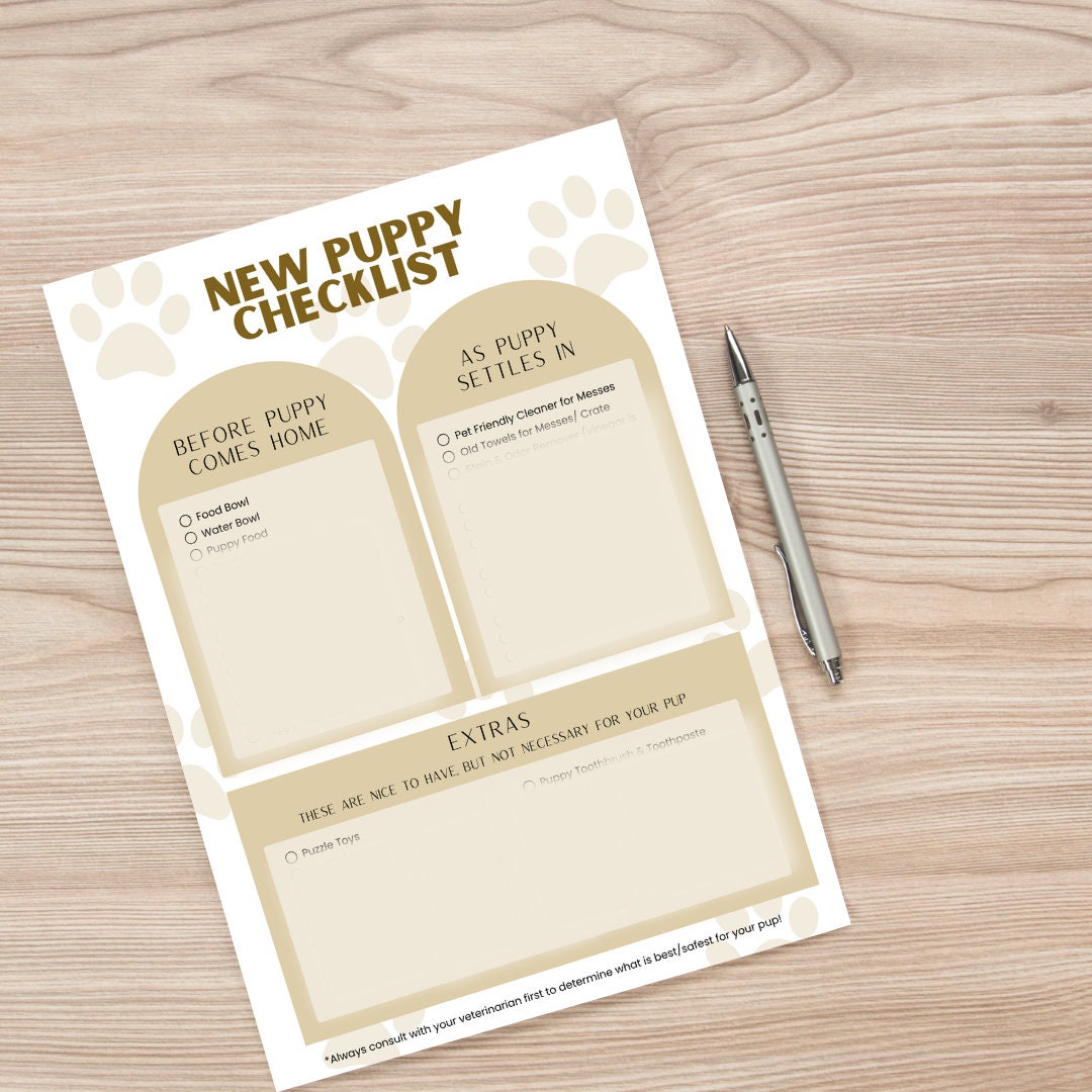 New Puppy Checklist What to Get for New Puppy All Inclusive List of New ...