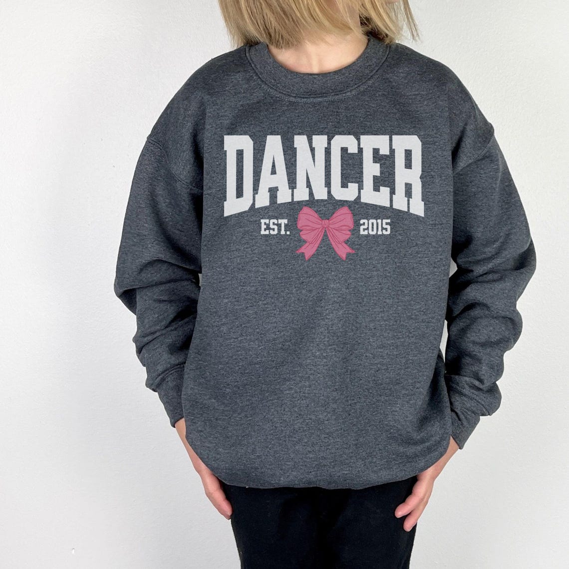 Custom Coquette Bow Dance Sweatshirt, Personalized Girls Dancer ...