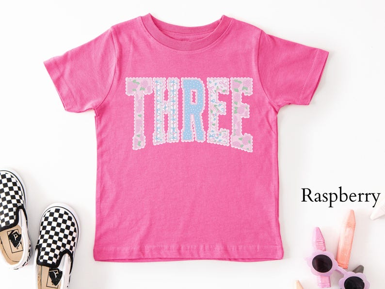 3rd Birthday Floral Pastel Grandmillennial Shirt, Three Tee, 3 Bday ...
