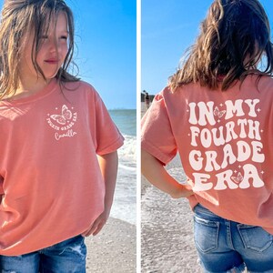 Custom in My 4th Grade Era Shirt, Personalized Fourth Grader Tee, Back ...
