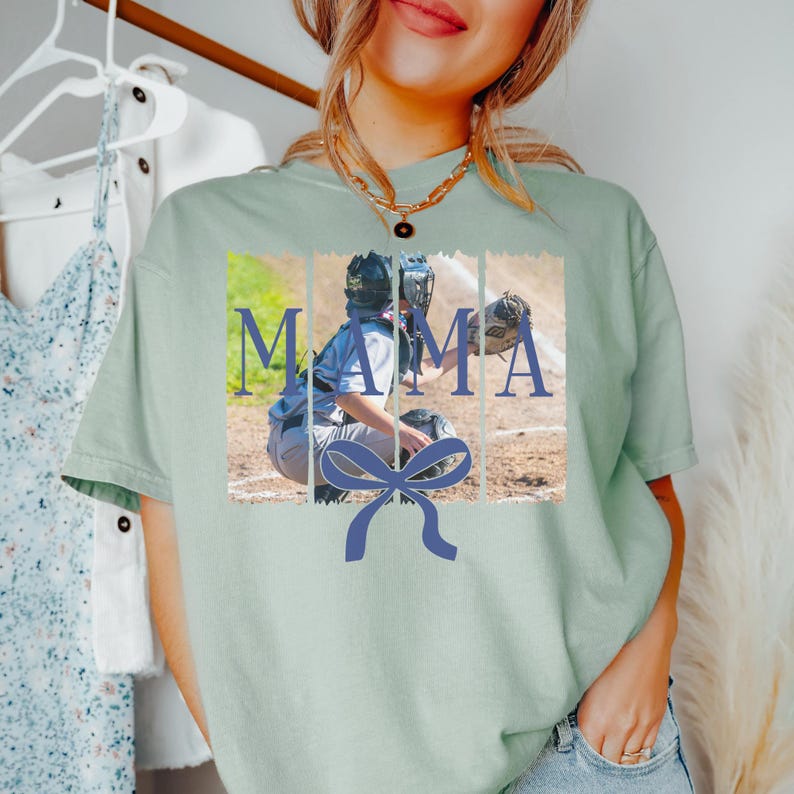 Custom Photo Baseball Mom Brushstroke Shirt, Personalized Gift for ...