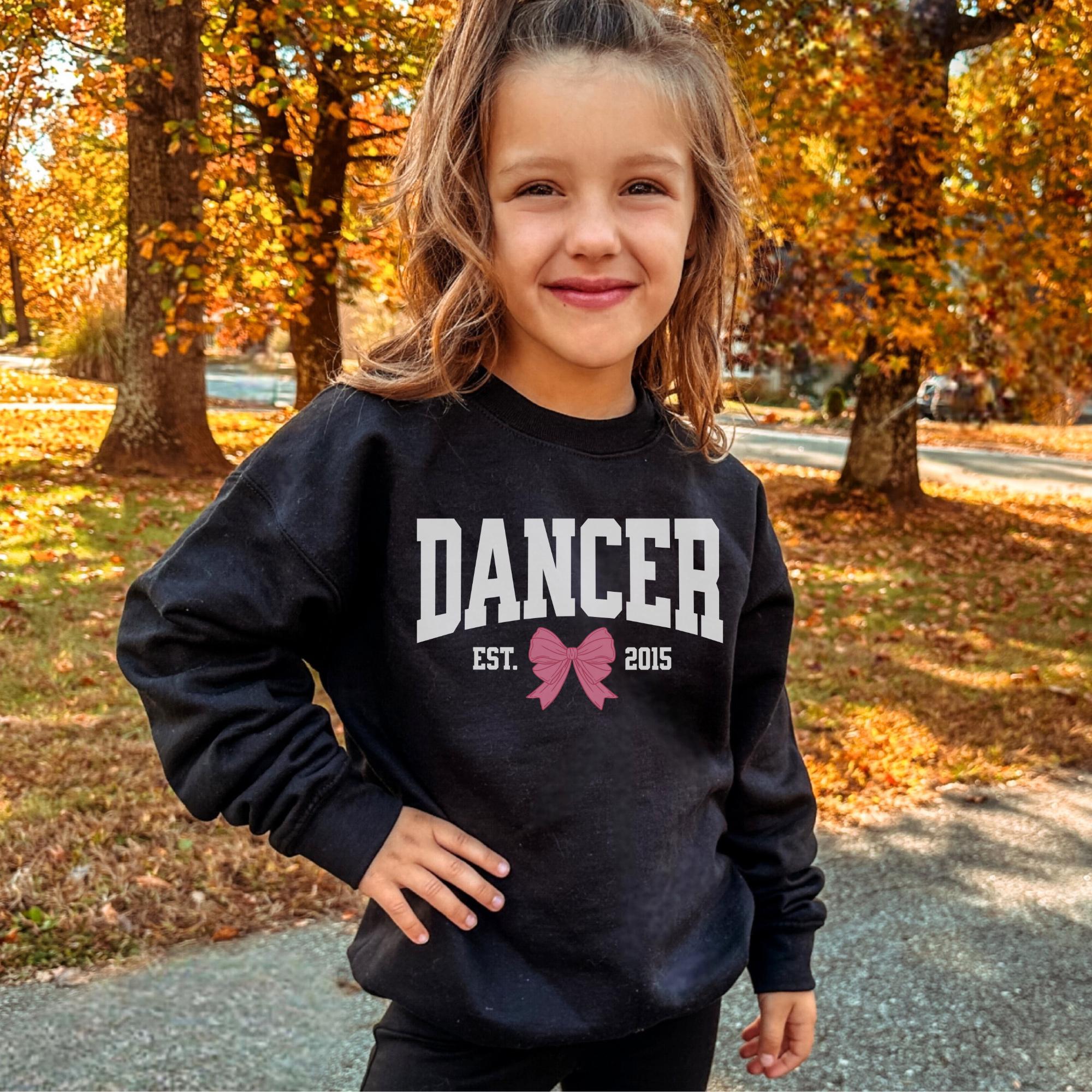 Custom Coquette Bow Dance Sweatshirt, Personalized Girls Dancer ...