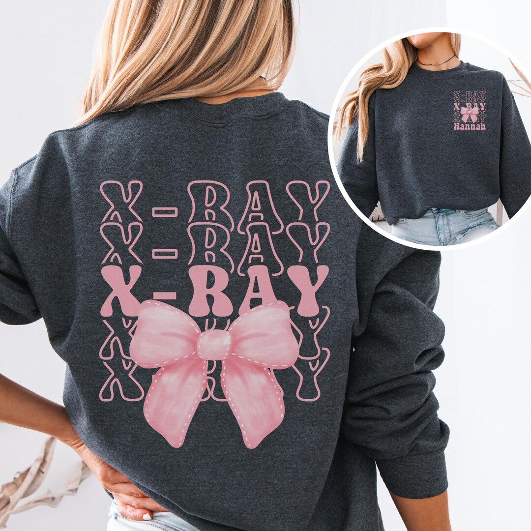 Personalized X-ray Coquette Bow Sweatshirt, Radiology Crew Hoodie, X ...