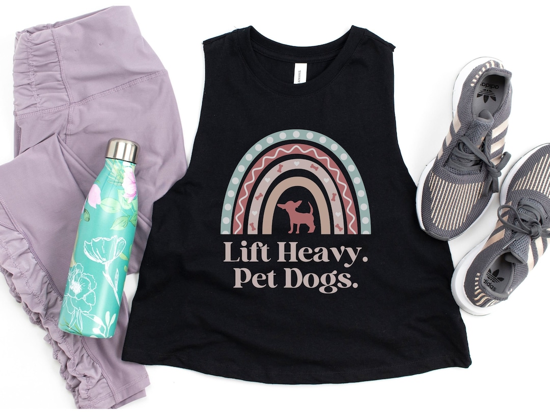 Lift Heavy Pet Dogs Crop Top, Dog Fitness Tank Top, Lift Heavy Shirt ...