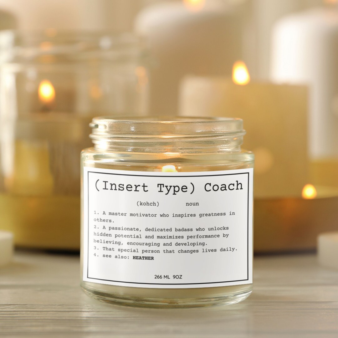 Custom Coach Definition Candle, Personalized Coach Gift, Coach Thank ...
