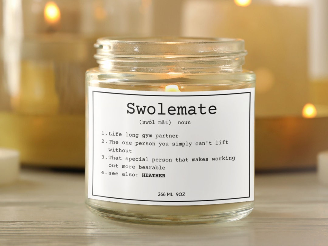 Swolemate Definition Candle, Personalized Candle, Swole Mates, Fitness ...