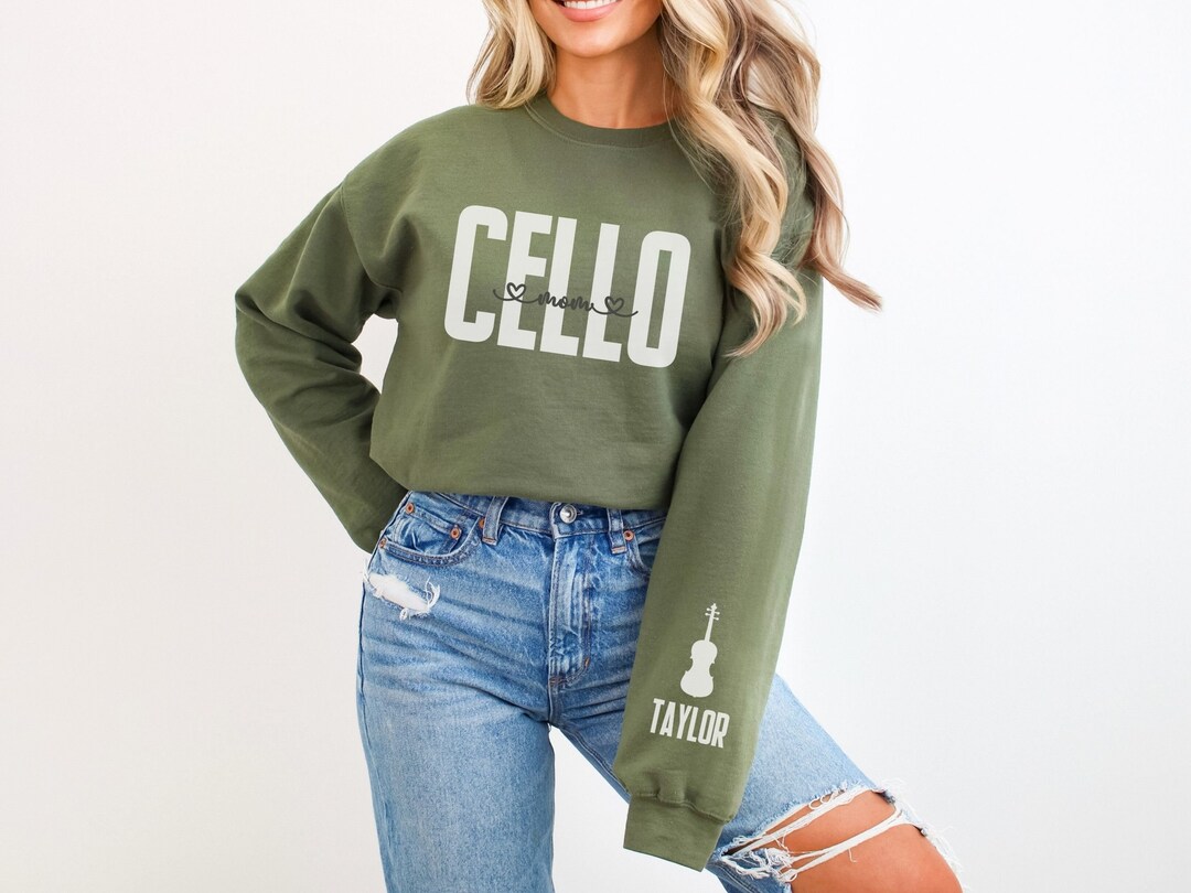Cello Mom Sweatshirt, Personalized Cello Mom Hoodie, Sleeve Design ...