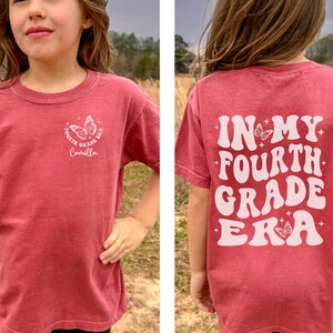 Custom in My 4th Grade Era Shirt, Personalized Fourth Grader Tee, Back ...