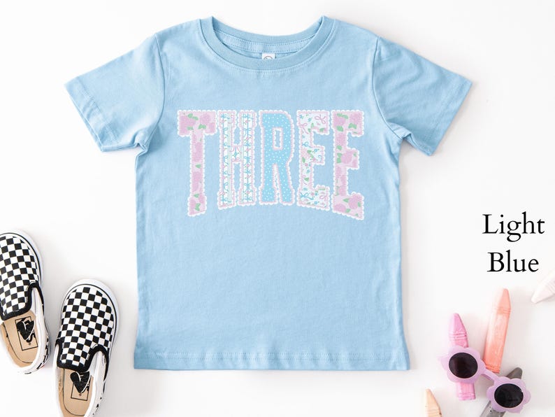 3rd Birthday Floral Pastel Grandmillennial Shirt, Three Tee, 3 Bday ...