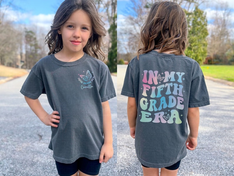 Custom in My 5th Grade Era Shirt, Personalized Fifth Grader Tee, Back ...