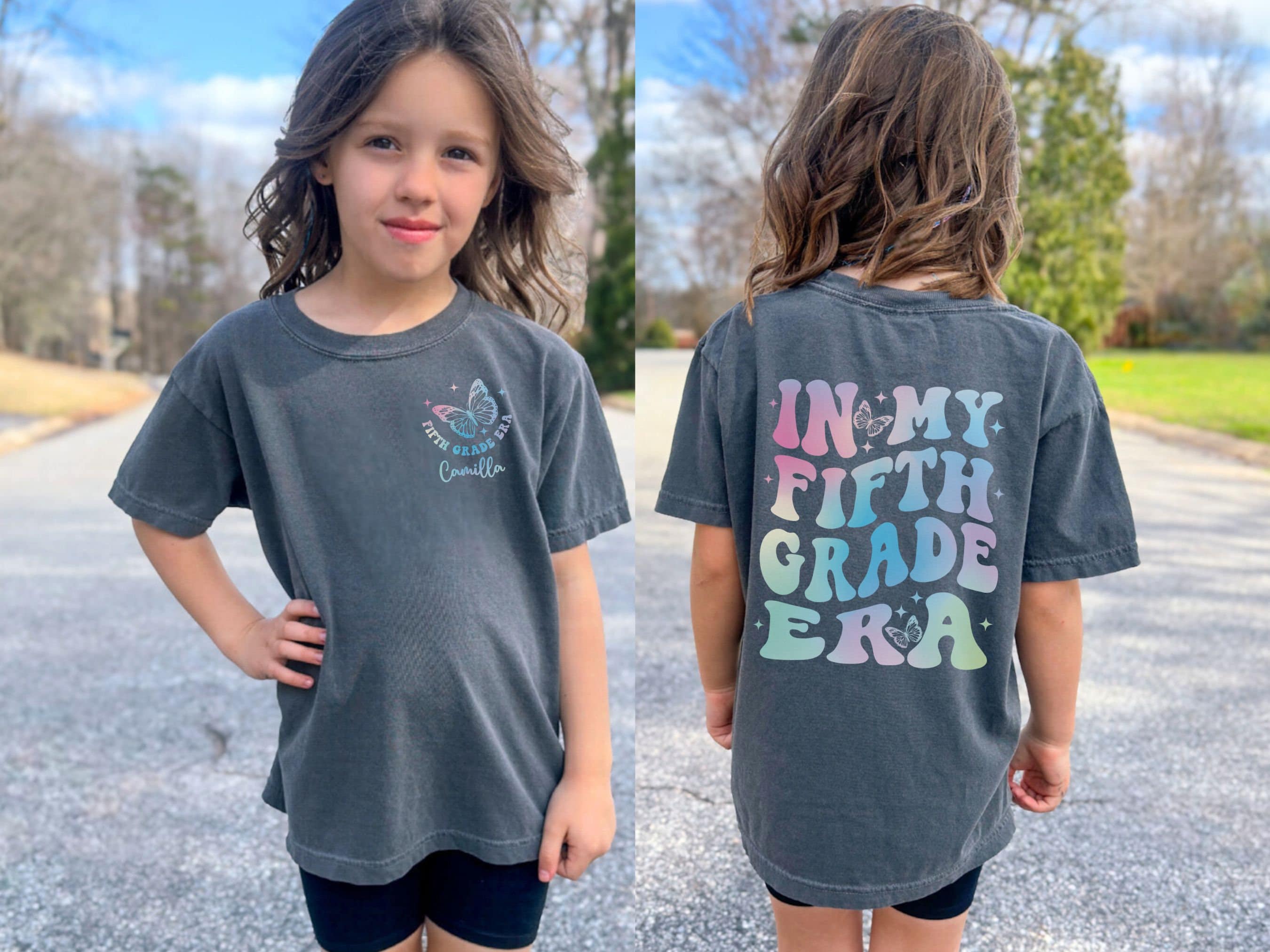 Custom in My 5th Grade Era Shirt, Personalized Fifth Grader Tee, Back ...