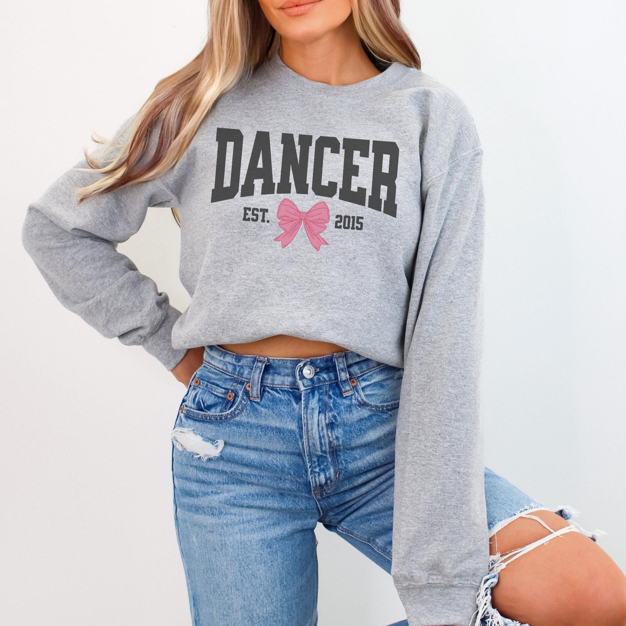 Custom Coquette Bow Dance Sweatshirt, Personalized Girls Dancer ...