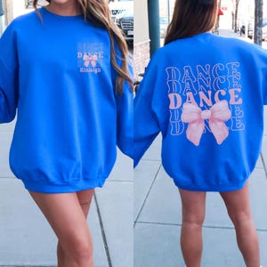 Personalized Dance Bow Sweatshirt, Custom Coquette Dancer Sweatshirt ...