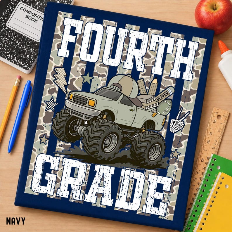 Fourth Grade Boy Back to School Striped Camo Shirt, Personalized First ...