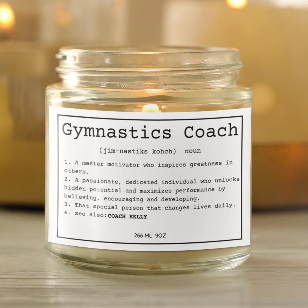 Personalized Gymnastics Coach Candle, Gift for Gymnastics Coach, Custom ...