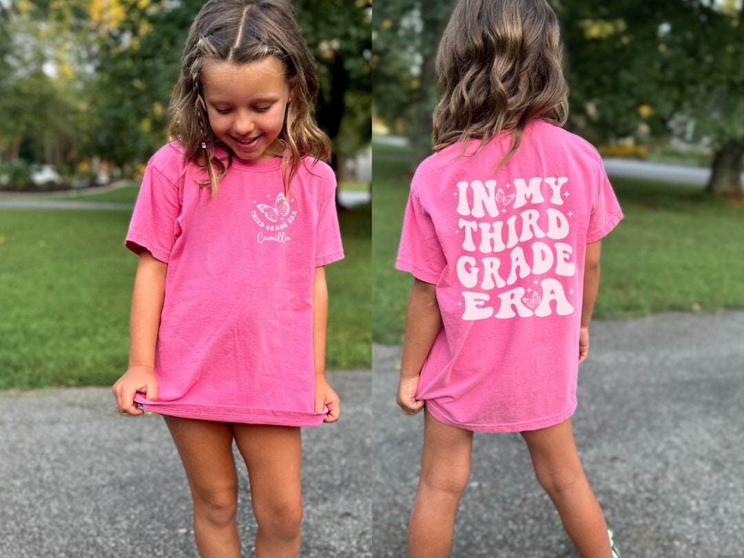 Custom in My 3rd Grade Era Shirt, Personalized Third Grader Tee, Back ...