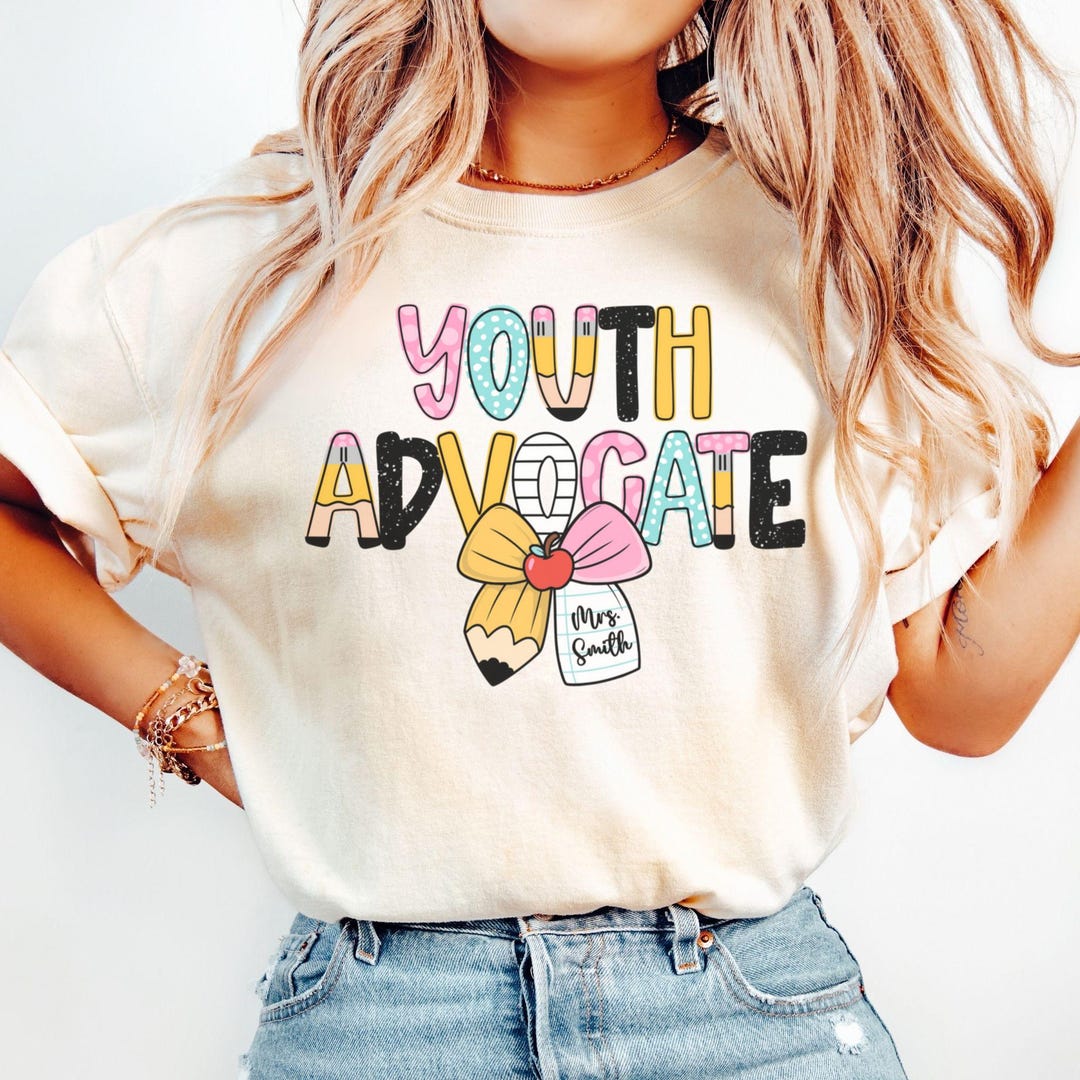 Personalized Youth Advocate Coquette Bow Shirt, Custom Youth Advocate ...