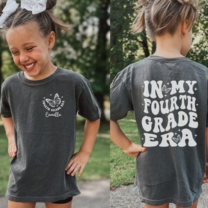 Custom in My 4th Grade Era Shirt, Personalized Fourth Grader Tee, Back ...