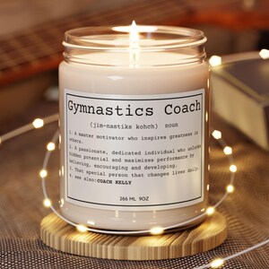 Personalized Gymnastics Coach Candle, Gift for Gymnastics Coach, Custom ...