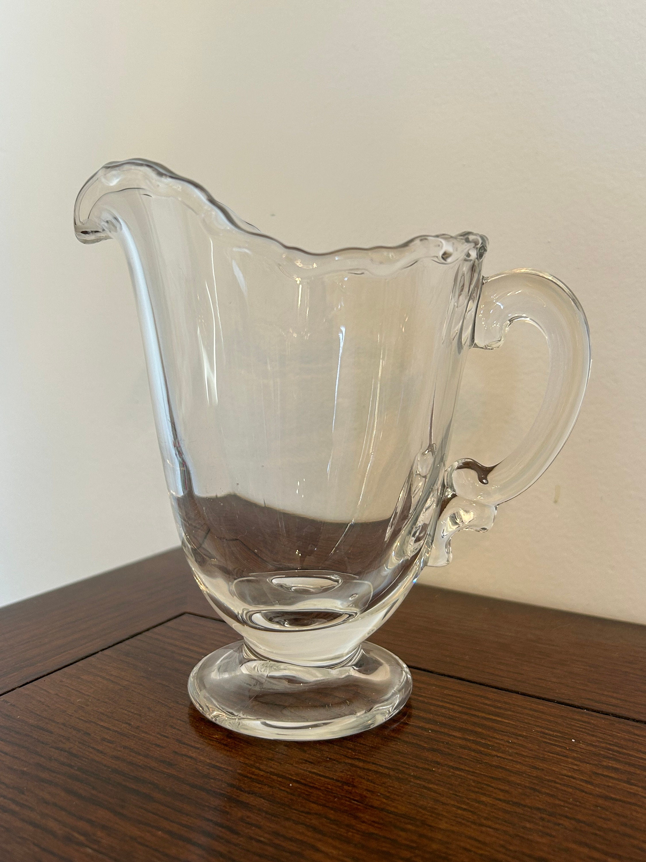 Vintage Clear Glass Pitcher - Etsy