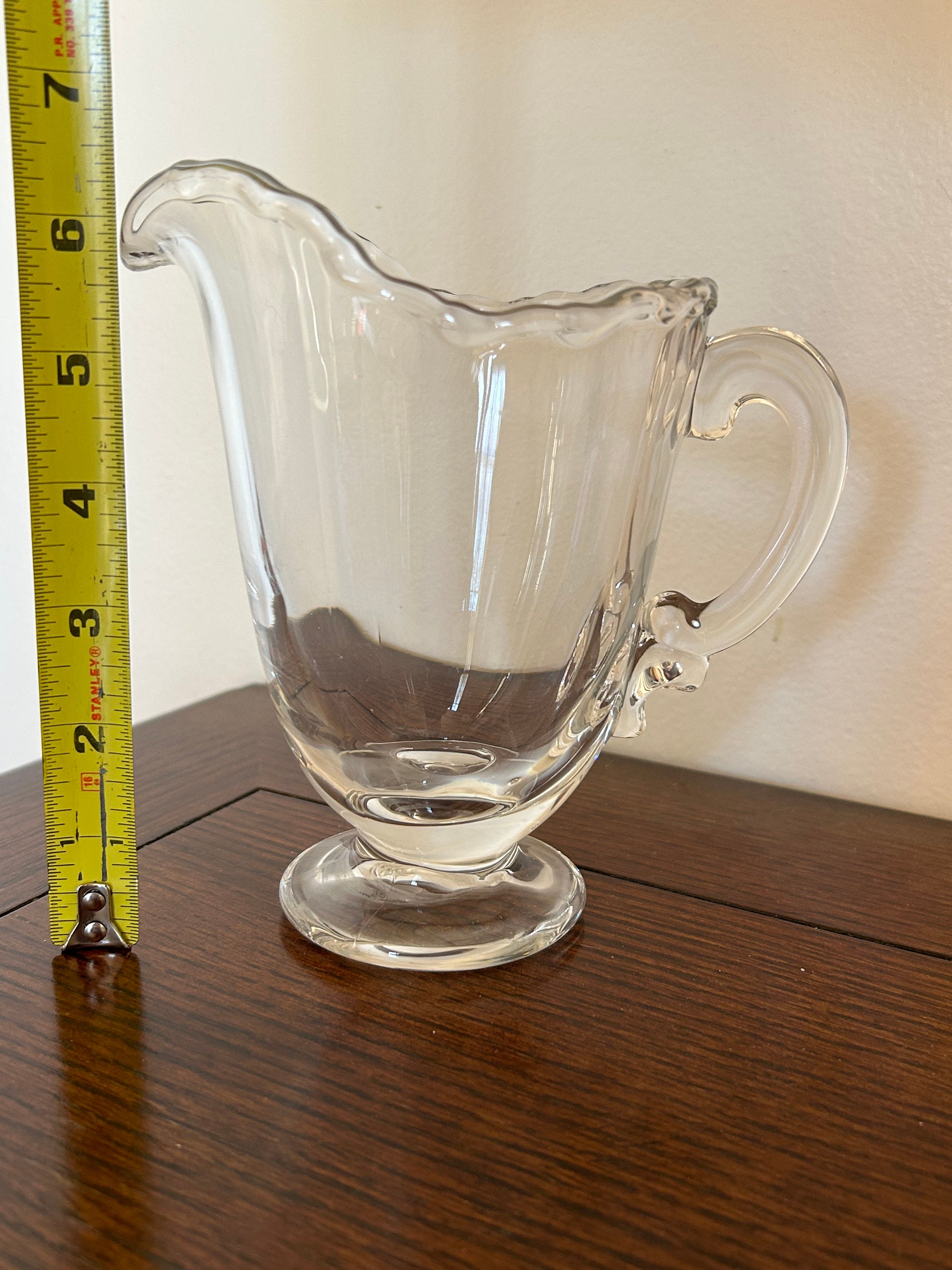 Vintage Clear Glass Pitcher - Etsy